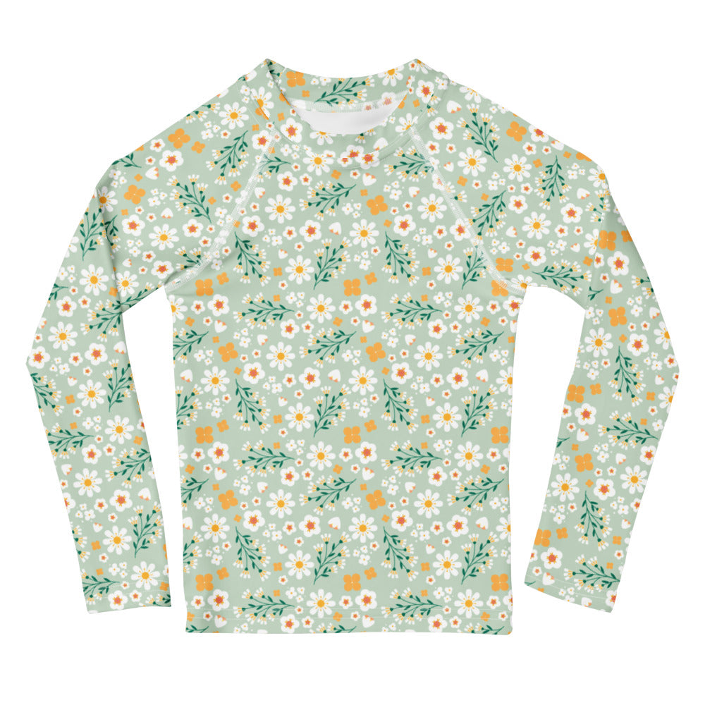 Kids - Girls Surf Rashguard - Flores Esmeralda – Esdushi